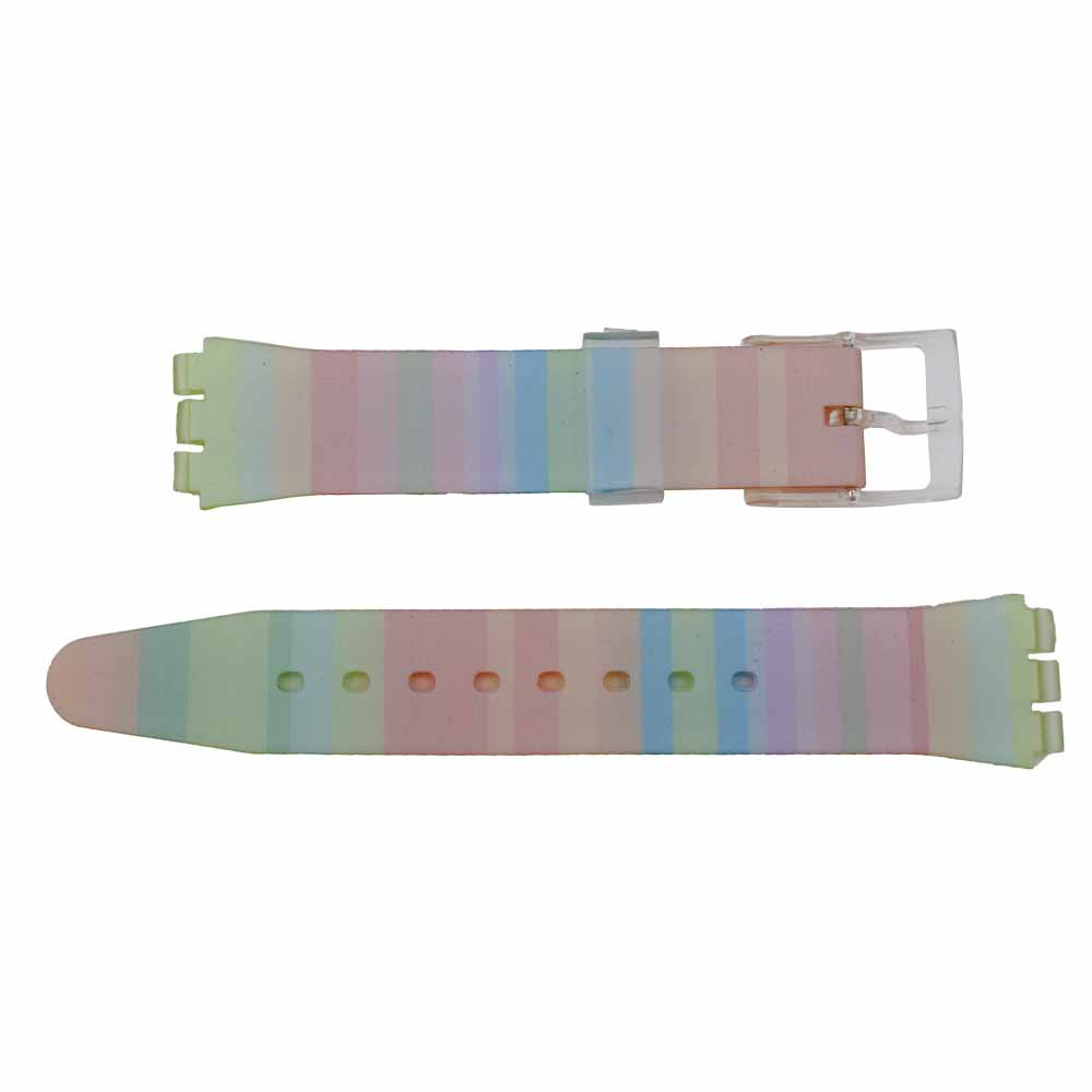 Generic Replacement Swatch® Watch Strap Rubber 20mm Rainbow colors for ...