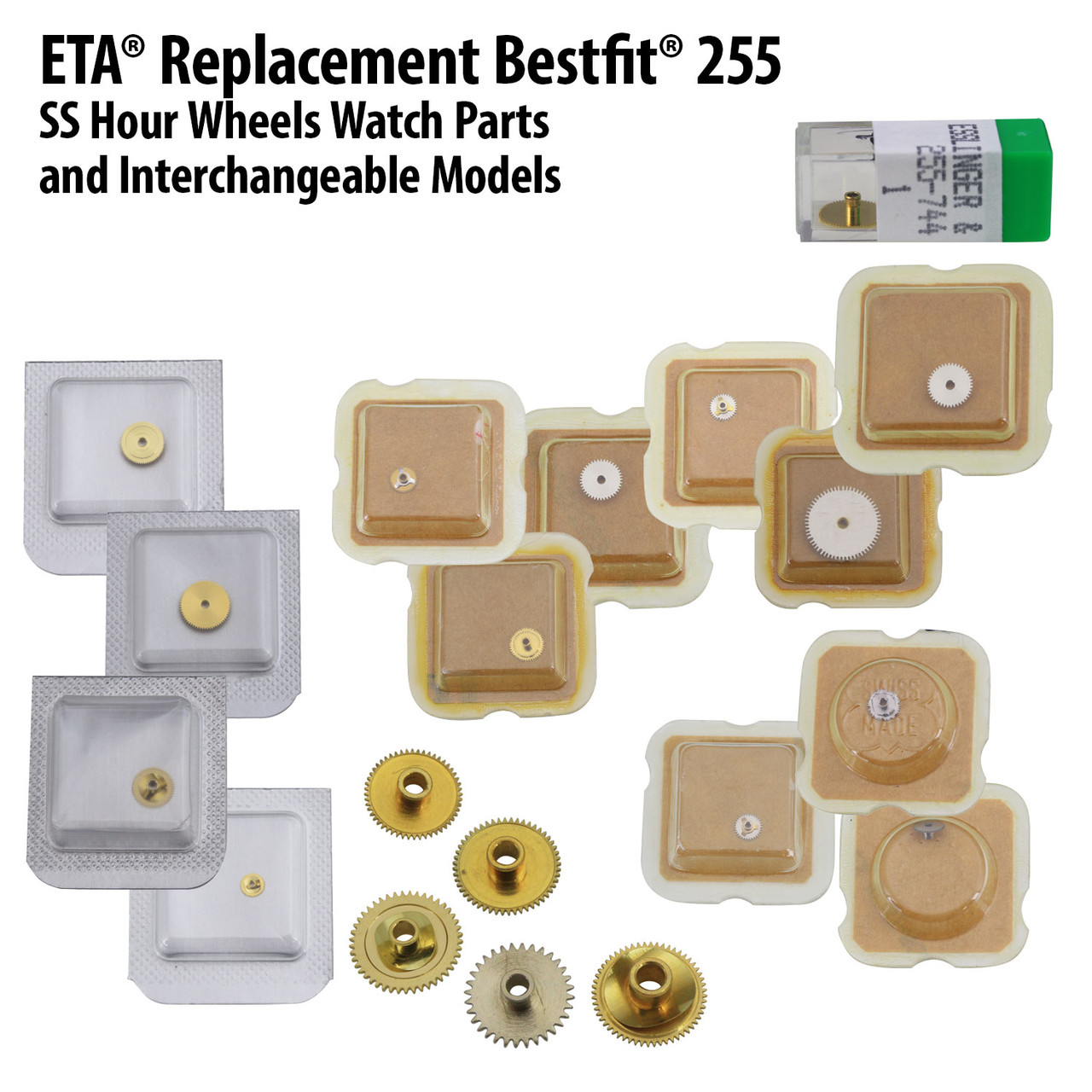 ETA® Replacement Bestfit® #255 SS Hour Wheels Watch Parts And ...