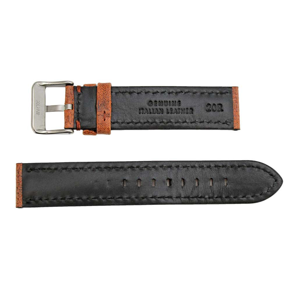 Hadley Roma Brown 24mm Grizzley Grained Leather Watch Band 7 3/4 Inch ...