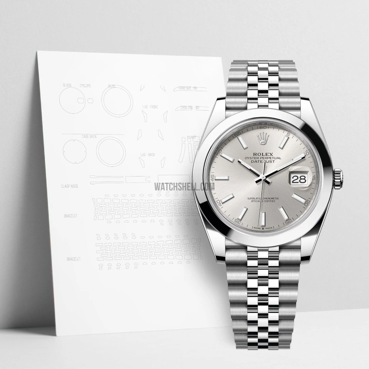 Anti Scratch Watch Shells™ Protective Film for Rolex® Datejust 126300 ...