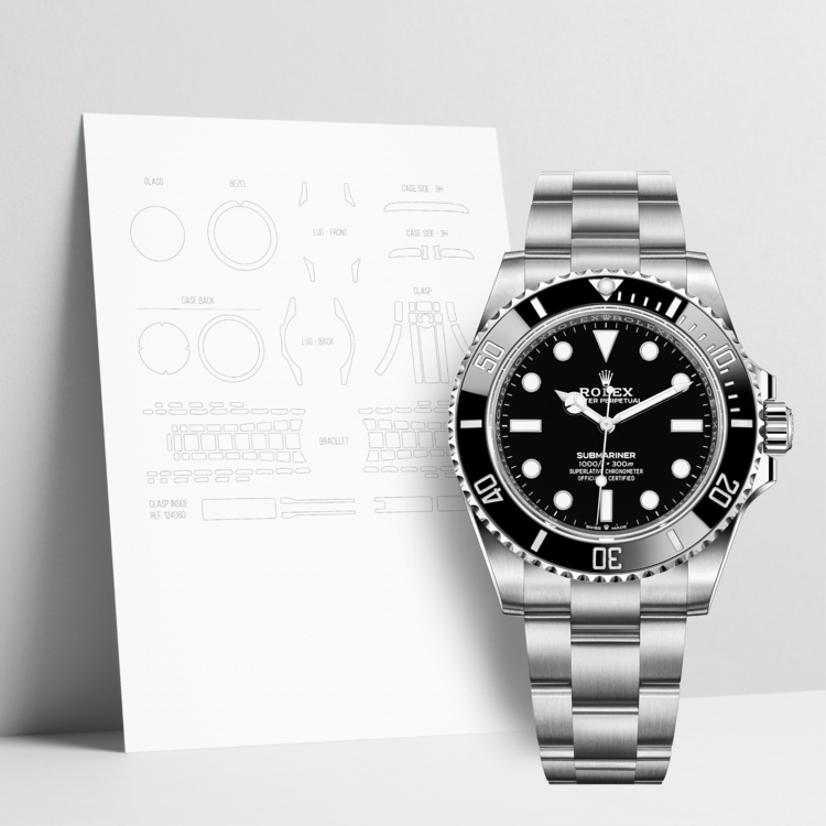 Anti Scratch Watch Shells™ Protective Film for Rolex® Submariner 124060 ...