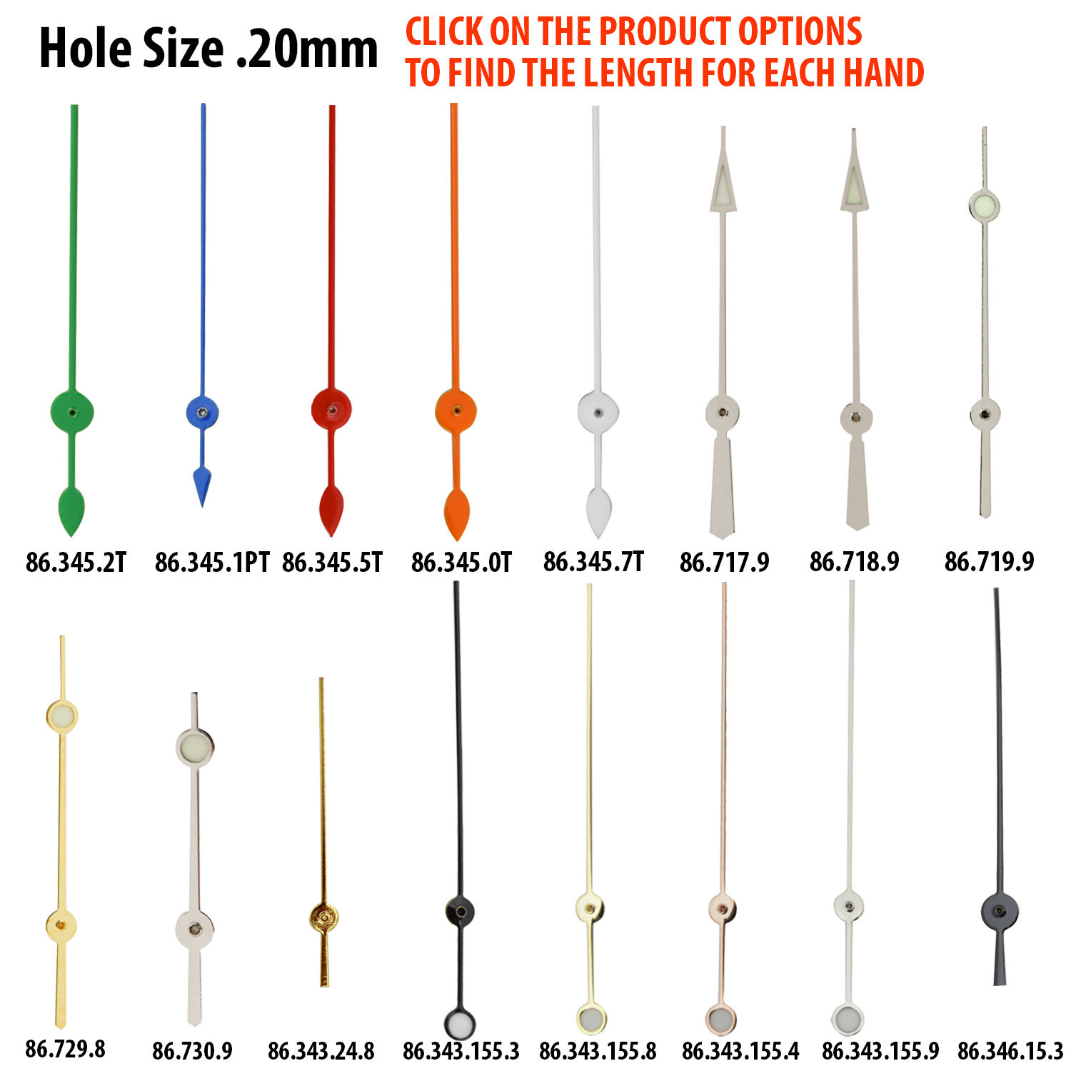 Replacement Watch Hands | Quartz Watch Hands | Esslinger.com