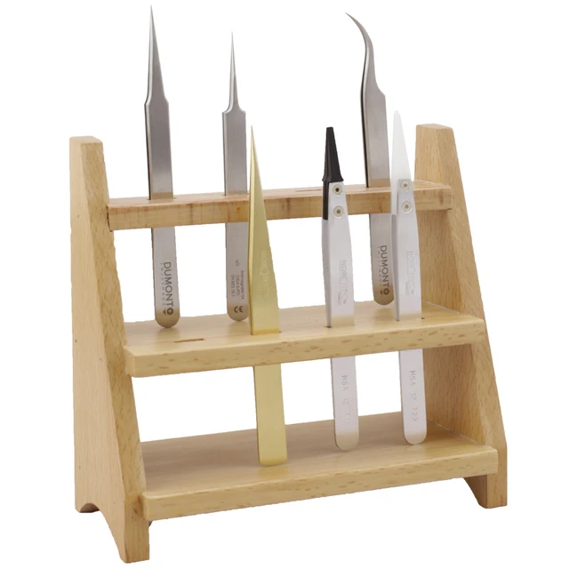 Wood Tweezers Stand to Hold 8 Tweezers