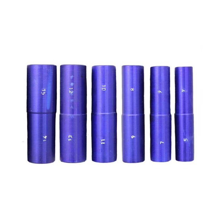 Jewelers Muli-Mandrel Set of 6 Aluminum Mandrels in Whole Sizes ...