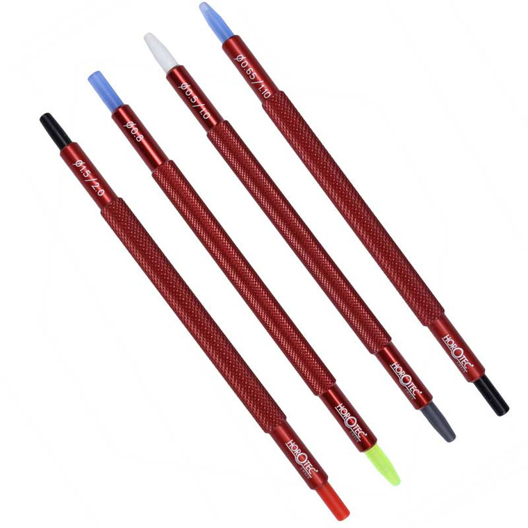 Horotec 4 Piece Watch Hand Fitting Tools in Wood Box