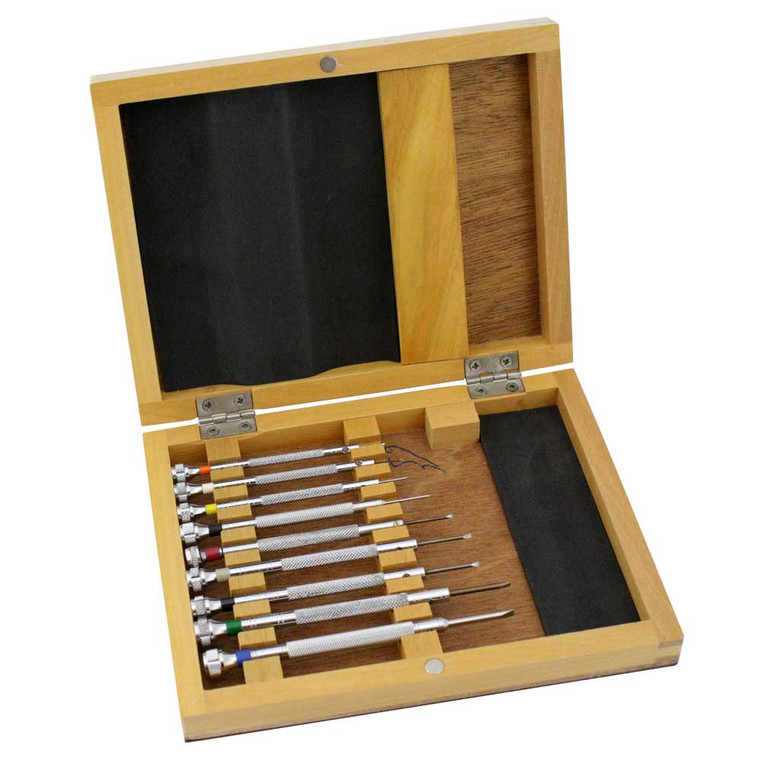 Wood Screwdriver Storage Box for up to Nine Screwdrivers