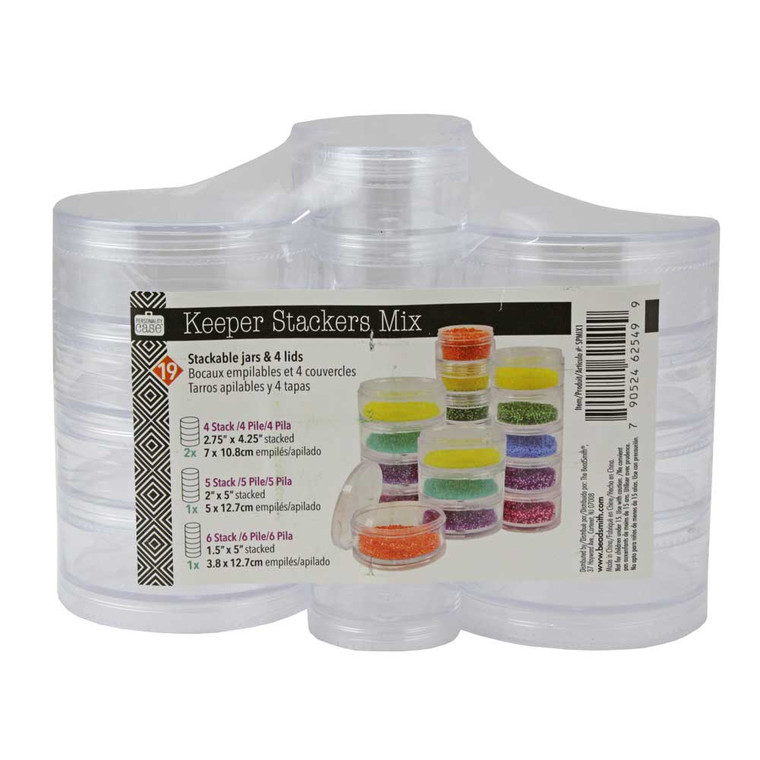 Plastic Stackable Round Containers Set