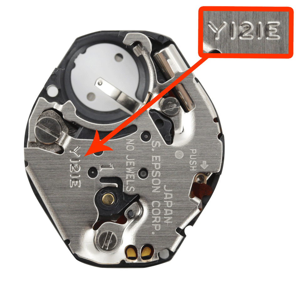 Epson Japan 3 Hand Quartz Watch Movement Y121 Overall Height 4.5mm