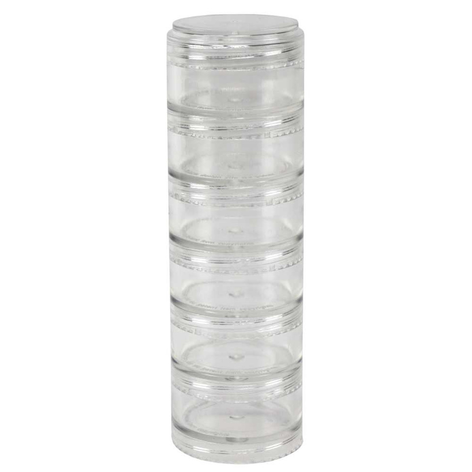 Plastic Stackable Round Containers 6 pieces