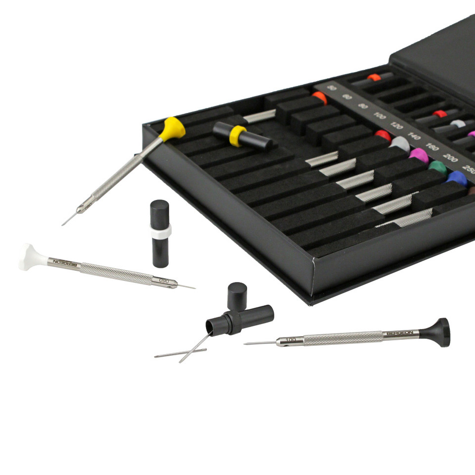 Bergeon 30081-S10 Watchmakers Screwdriver Set on Rotating Stand