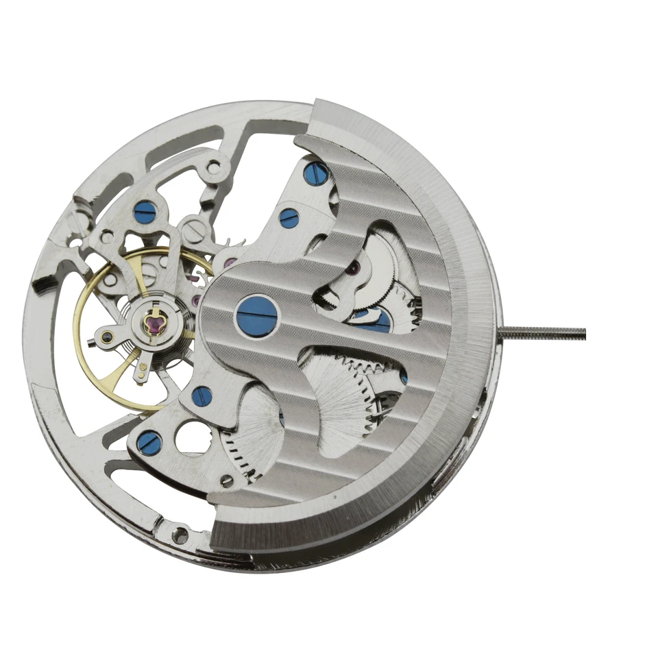 Chinese 3 Hand Automatic Skeleton Watch Movement G3265 Silver Plate ...