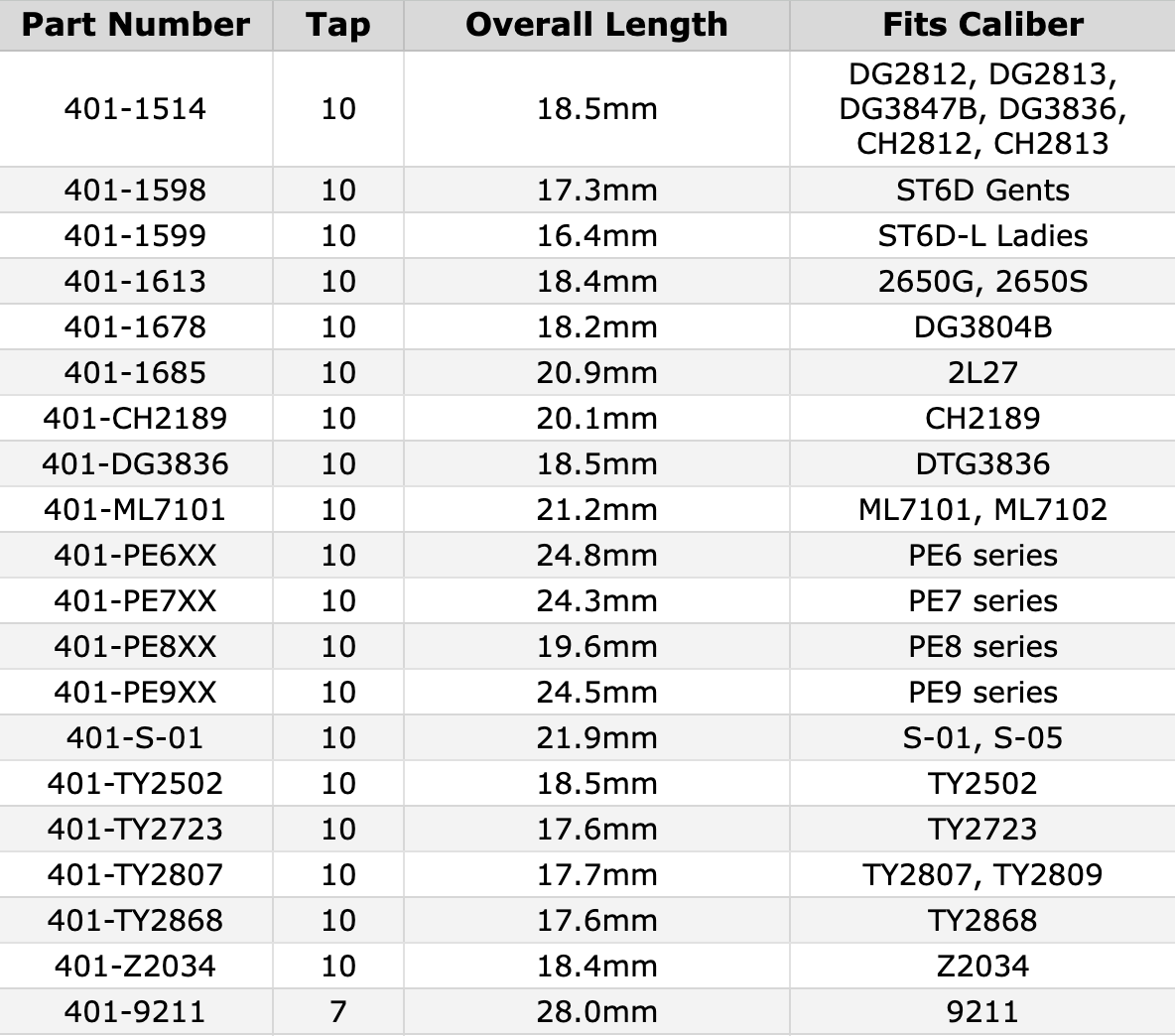 Genuine Chinese Mechanical Replacement Watch Stem