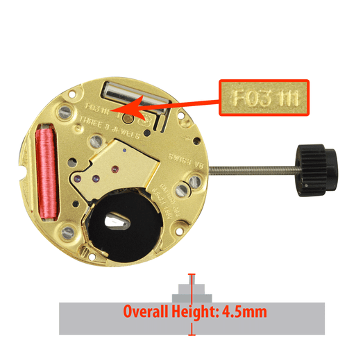 F03.111.3 ETA Quartz Watch Movement with High Canon Pinion