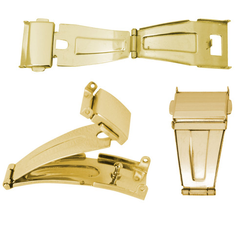 Gold-Plated Single-Fold Watch Band Replacement Clasp