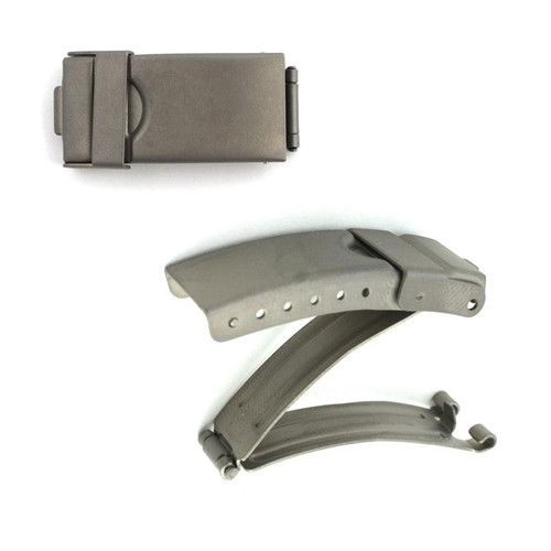 Titanium Tri Fold Buckle with Security Catch Watch Band Clasp