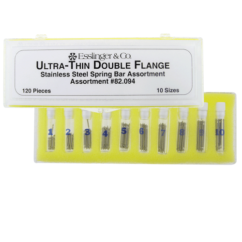 Stainless Steel 120 Piece 1.0mm Double Flanged Spring Bar Assortment