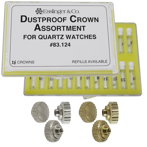 Package of 48 Assorted Dustproof Watch Crowns