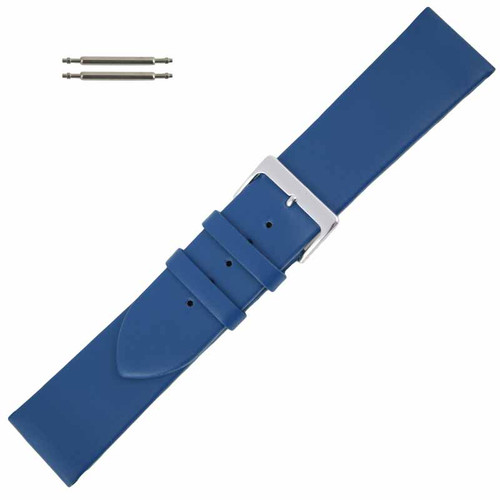 26MM Long Leather Smooth Calf Navy Blue Watch Band