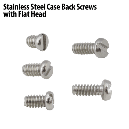 Stainless Steel Case Back Screws With Flat Head Refills