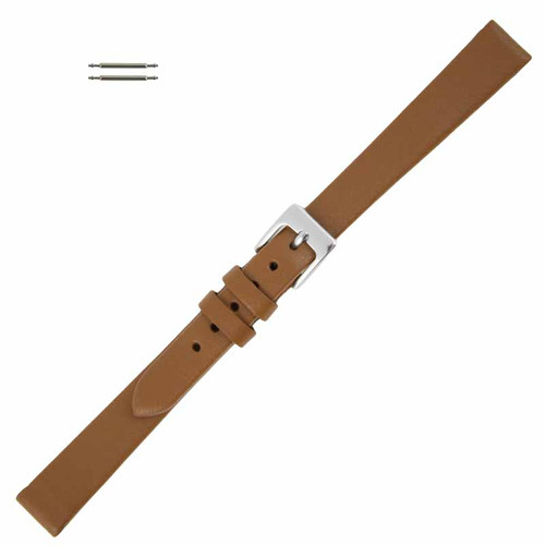 10MM Smooth Calf Tan Leather Watch Band