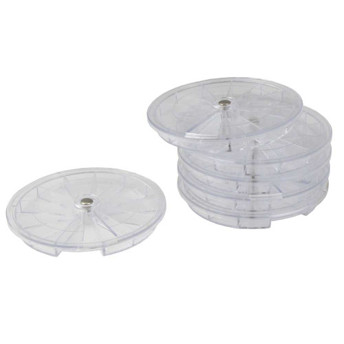 Set of 6 Stackable Plastic Revolving Tray with 12 Compartments