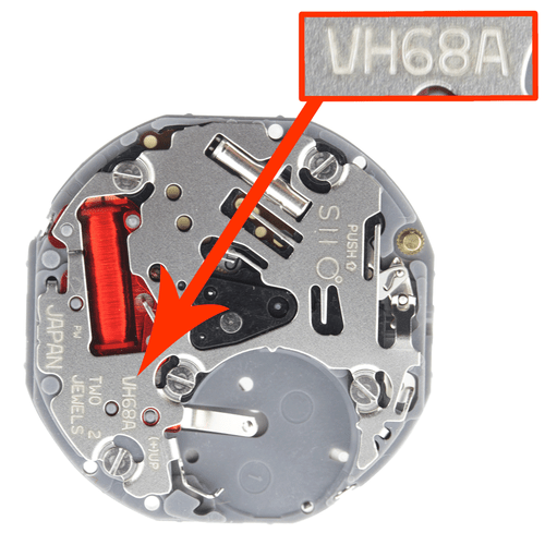 Hattori Japan 6 Hand Quartz Chrono Watch Movement VH68 Overall Height 5.9mm