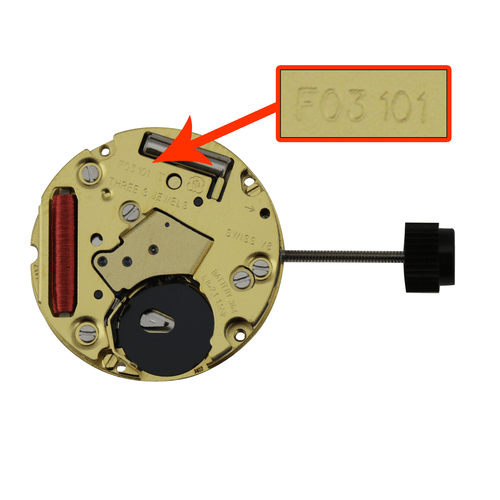 ETA® 2 Hand Quartz Watch Movement F03.111-2 Overall Height 3.6mm