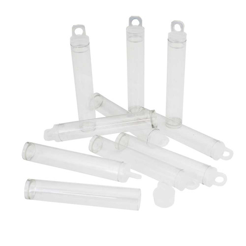 Round Plastic Tube Bottles with Caps 3 x 1/8 Inch Set of 10