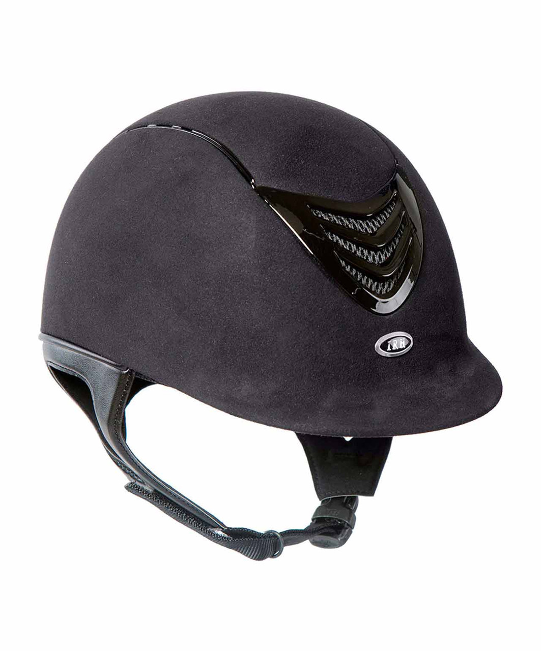IRH IR4G Riding Helmet - Black Amara Suede with Gloss Black Vent ...