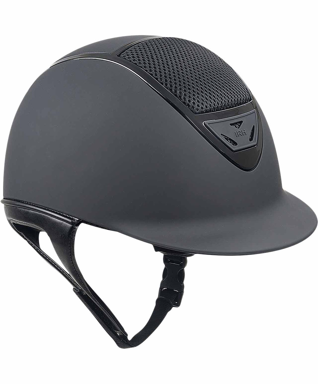 IRH XLT Riding Helmet - Matte Black with Gloss Black Vent