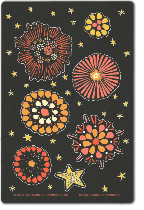 Firework Stickers - powerandlightpress
