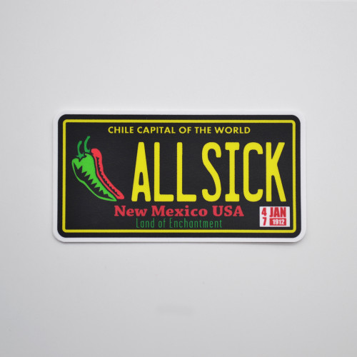 All Sick License Plate Sticker - powerandlightpress