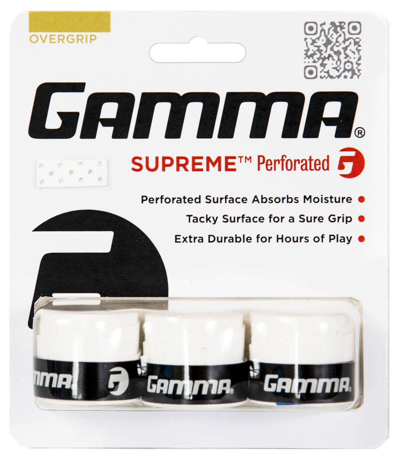 GAMMA Supreme Perforated Overgrip 3 Pack - Apollo Leisure