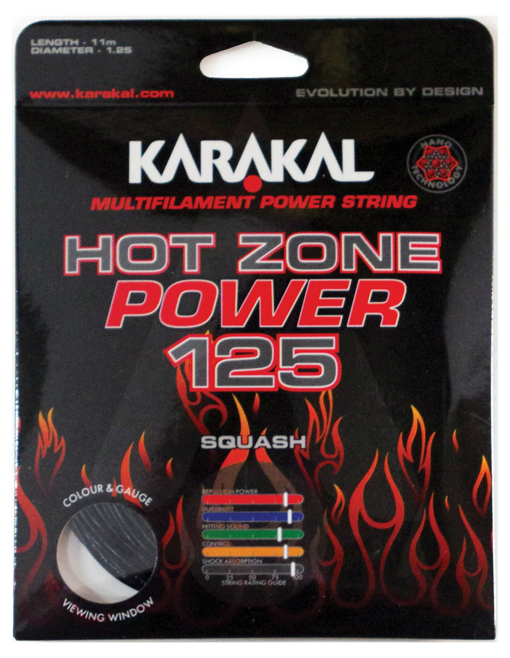 Karakal Hot Zone Power 17 1.25mm Squash Set - Racquet Depot UK