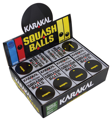 Karakal Single Yellow Dot Squash Balls 12 Pack - Apollo Leisure