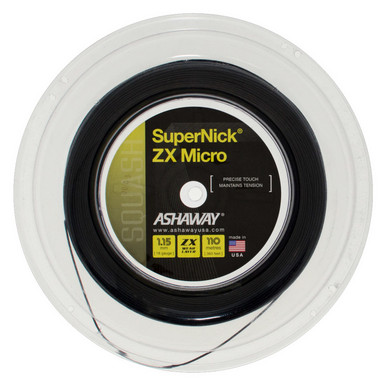 Ashaway SuperNick ZX Micro 18 1.15mm Squash 110M Reel - W & D Strings