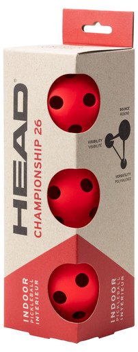 HEAD Championship 26 Indoor Pickleball Balls 3 Pack - Racquet Depot UK