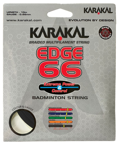 Karakal Edge 66 0.66mm Badminton Set - W & D Strings