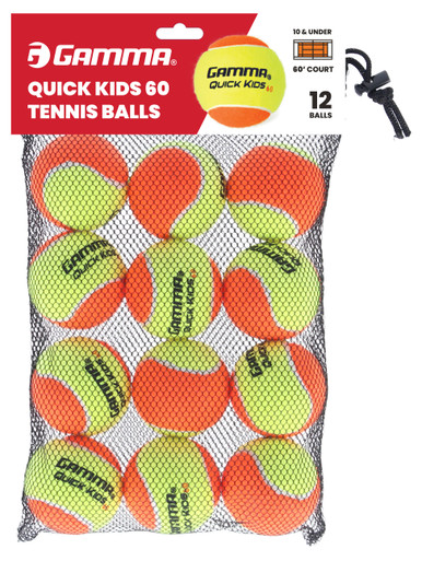 GAMMA Quick Kids 60 Stage 2 Orange Junior Tennis Balls 12 Pack - W & D ...
