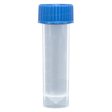 Transport Tube, 5mL, with Separate Blue Screw Cap, PP, Conical Bottom ...