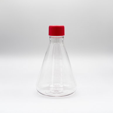 1000mL Erlenmeyer Flask, Vent Cap, Flat Bottom, PETG, Sterile, 6 per Case