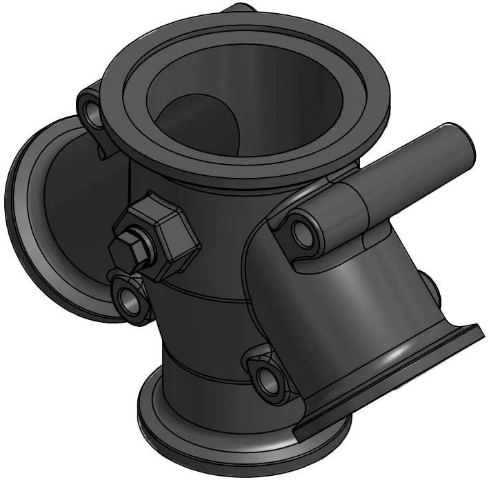 M300220WYCG Banjo | M300 x M220 x M220 x M220 Full Port Flange Wye W/ ¼ ...
