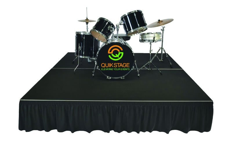 8 ft x 8 ft Drum Riser Package With 8 Inch Legs and Black Polyvinyl Non ...