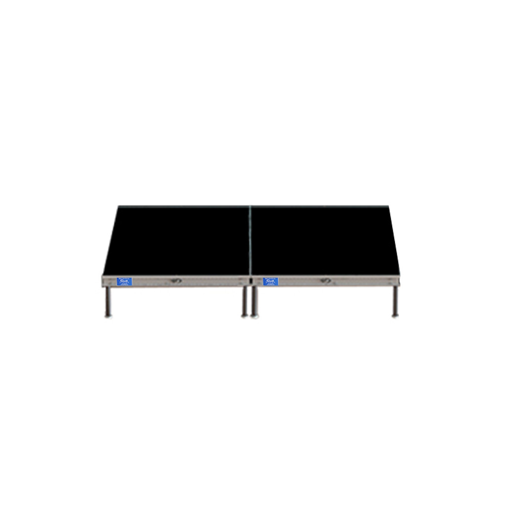 4 ft x 8 ft Portable Stage Package, using 4 x 4 decks, with black ...