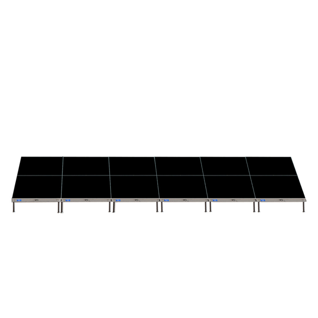 8 ft x 24 ft Portable Stage Package, using 4 x 4 decks, with black ...