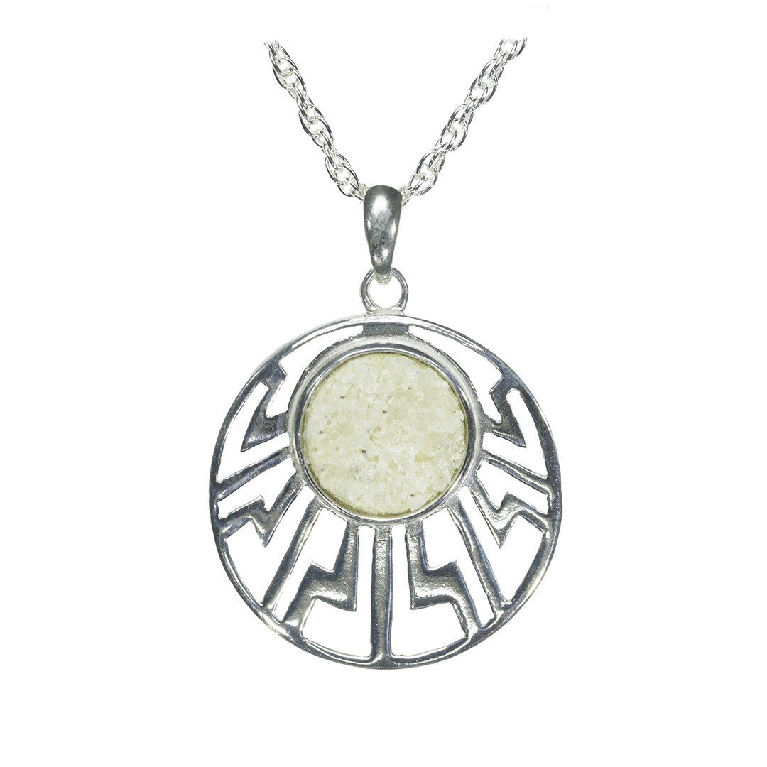 Fulgurite Jewelry Sterling Aztec Design