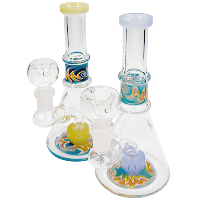 8" Wig Wag Colored Neck Bong/Rig | Assorted Colors | Comes with a ...