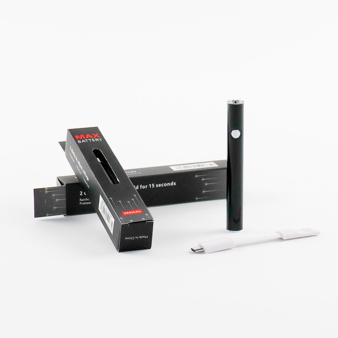 Luvbuds 380mah Preheat Variable Voltage Battery And Usb Charger Flat