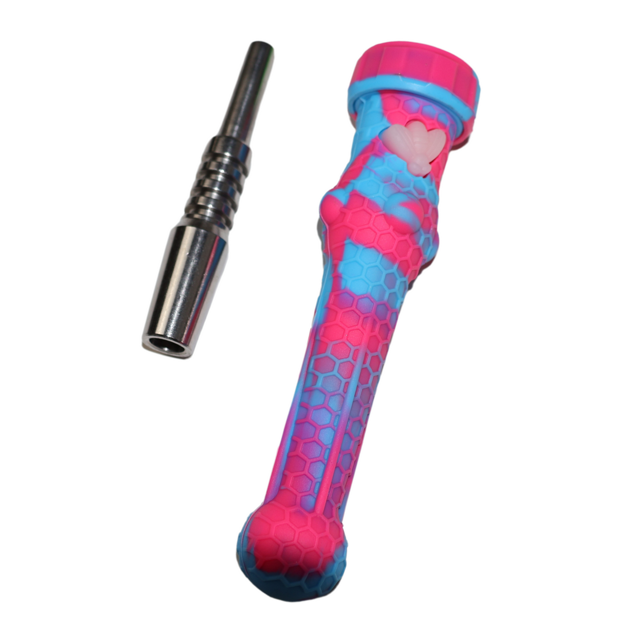 Luvbuds Silicone Dab Straw With Honey Bee 14mm Tip Assorted Colors