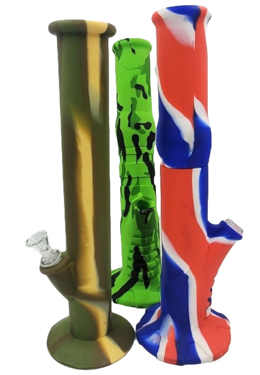 14 Silicone Bong With Ice Catcher Assorted Colors And Styles